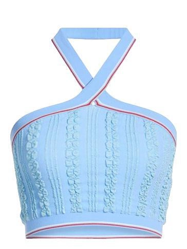 MSGM Polyamide, Viscose, Elastane Crop Top - Light Blue