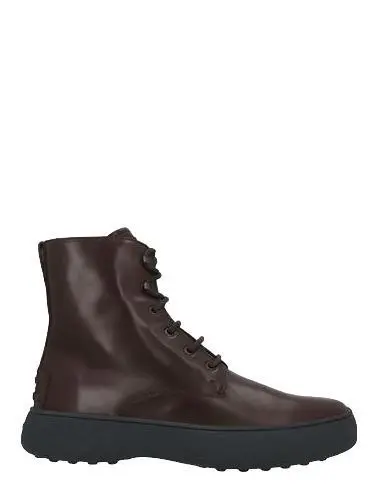 TOD'S Lace-up Leather Ankle Boots - Brown
