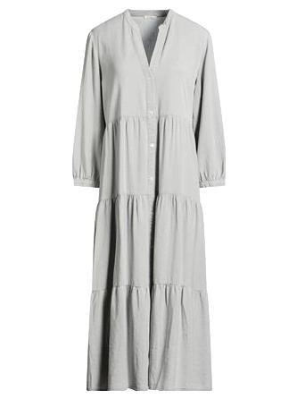 True Religion Light Tencel Tiered Maxi Dress - Light Grey