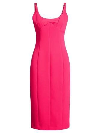 Versace Bodycon Midi Dress With Strap Detailing - Fuchsia