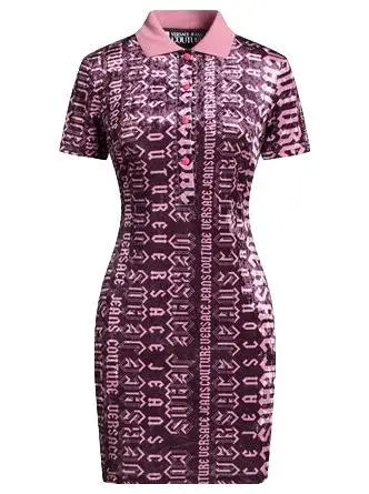 Versace Polo Dress With Logo Print - Pink