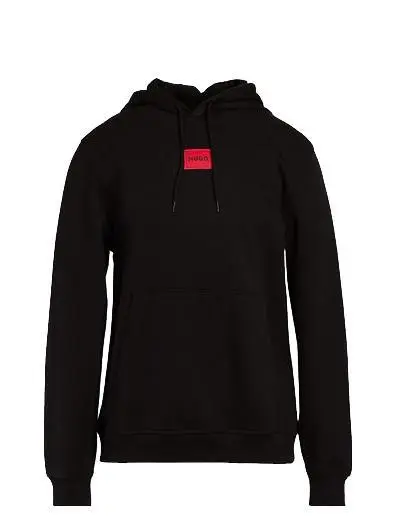 Hugo Cotton Elastane French Terry Hoodie With Logo Detail - Black
