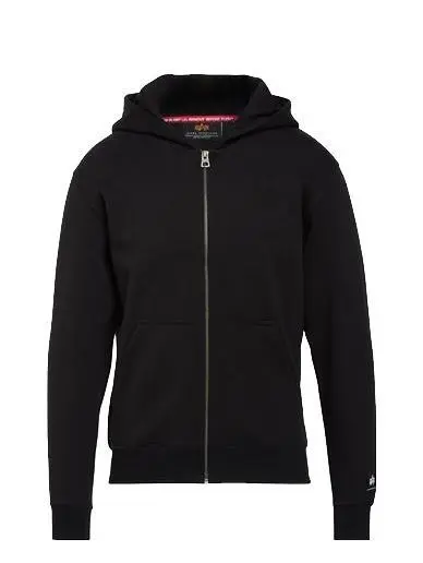 Alpha Industries Zip Up Cotton Blend Hoodie - Black