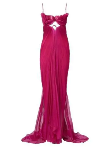 MARIA LUCIA HOHAN Lupita Draped Silk Gown - Red