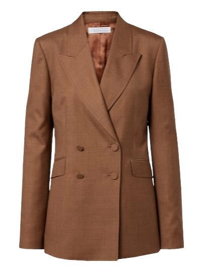 Gabriela Hearst Angela Wool And Silk Double Breasted Blazer - Brown