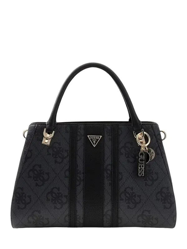 Guess Noelle Patterned Charm Shoulder Bag - Black