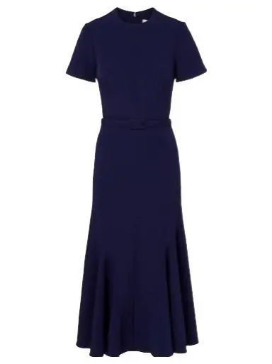 SAFIYAA LONDON Luisa Belted Midi Dress - Black