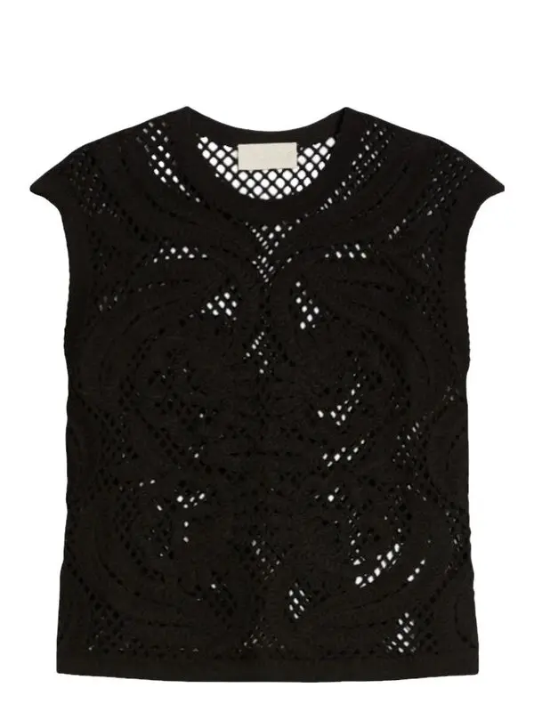 IBLUES Cornely Embroidered Top - Black