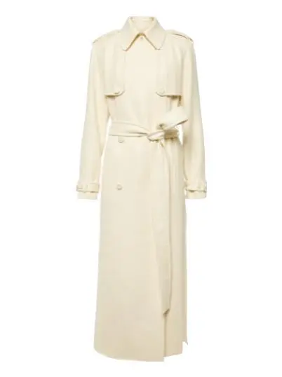 Gabriela Hearst Detachable Belt Trench Coat - White