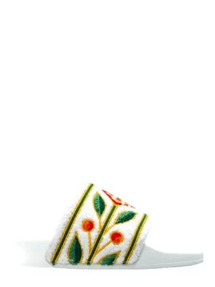 Casablanca Embroidered Slides - White