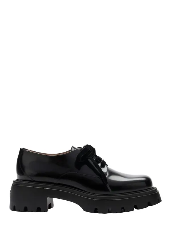 STUART WEITZMAN Lace-up Round Toe Flat Shoes - Black
