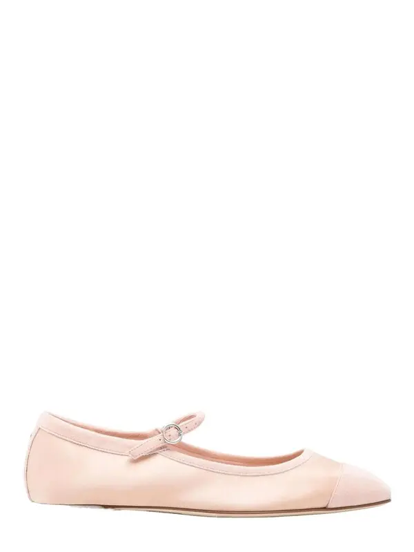 AeydĒ Uma Cap Satin Ballerinas - Peach