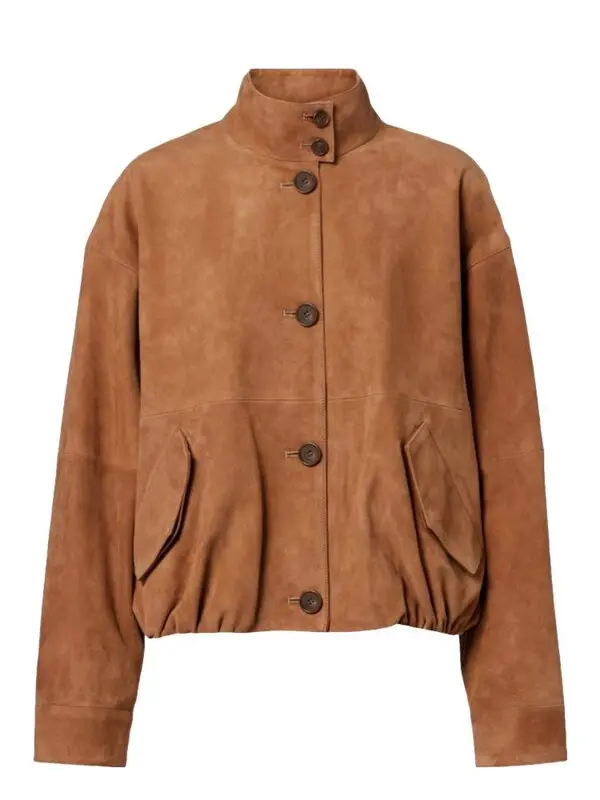 Simkhai Marley Suede Jacket With High Collar - No