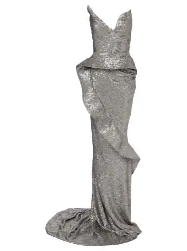 Maticevski Sequined Sculptural Gown - Gray