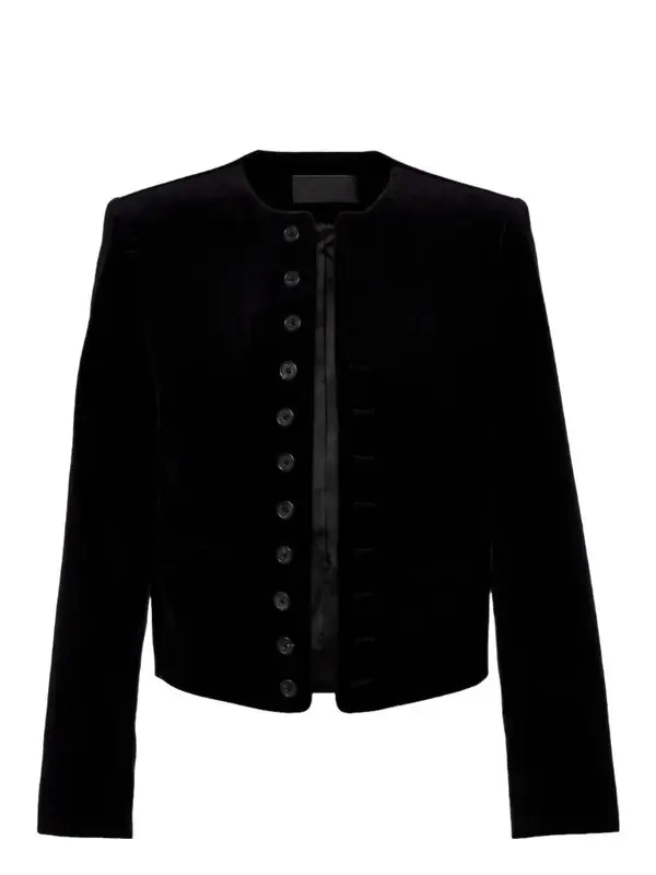 NILI LOTAN Patti Cotton Velvet Jacket - Black