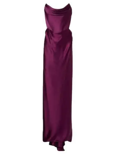 VIVIENNE WESTWOOD Galaxy Draped Crêpe Satin Bustier Gown - Red
