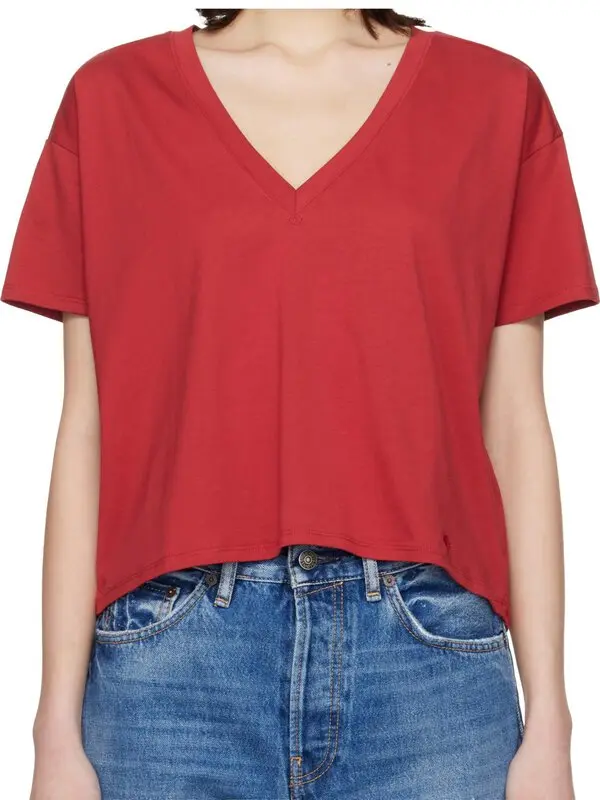 Loulou De Saison V-neck T-shirt - Red