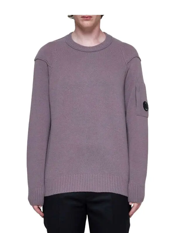 C.P. COMPANY Lens-detailed Crewneck Jumper - Gray