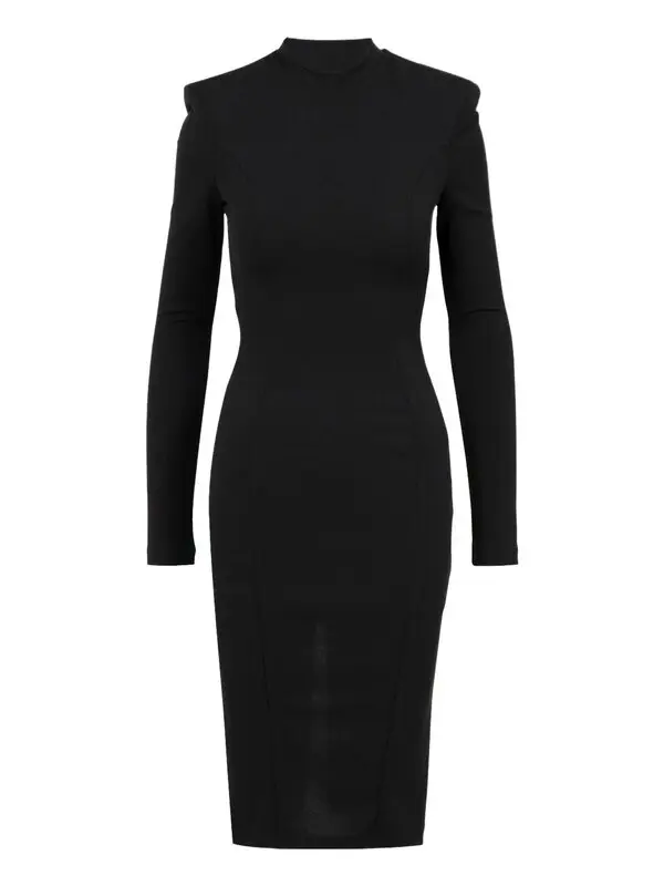 ANIYE BY Long Sleeve Sheath Dress With Slit - Black