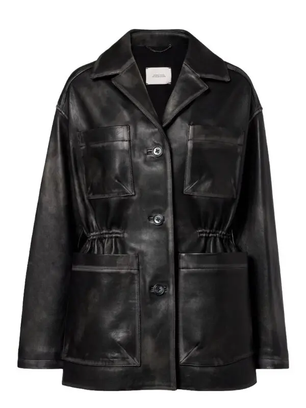 Dorothee Schumacher Oversized Lambskin Leather Jacket - Black
