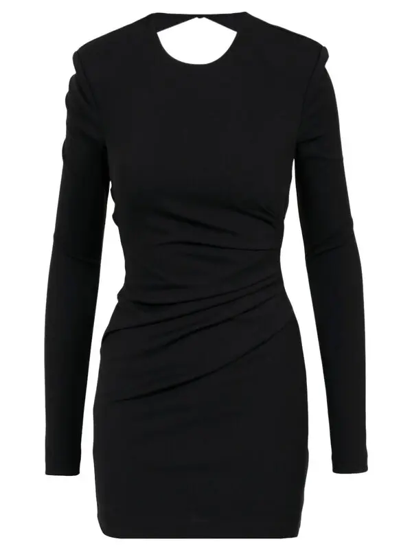 ANIYE BY Round Neck Long Sleeve Dress With Open Back - Black