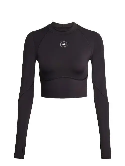 Adidas By Stella McCartney Long Sleeve Training Crop Top - Black