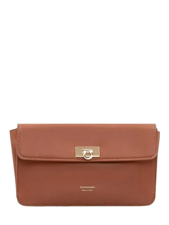 FERRAGAMO Harley Leather Shoulder Bag - Brown
