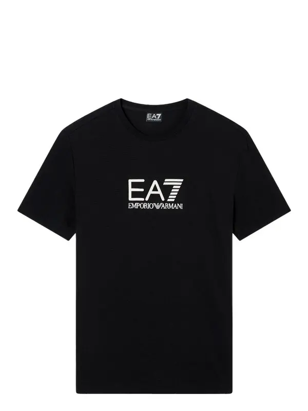 EA7 Logo-printed Crewneck T-shirt - Black