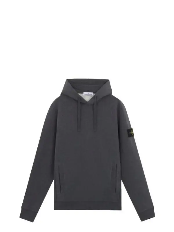 Stone Island Compass Patch Drawstring Hoodie - Dark Gray