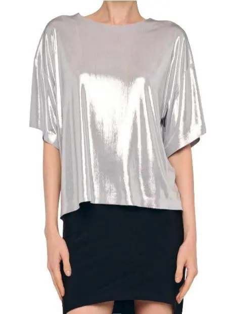 Norma Kamali Boxy Short-sleeve T-shirt - Silver