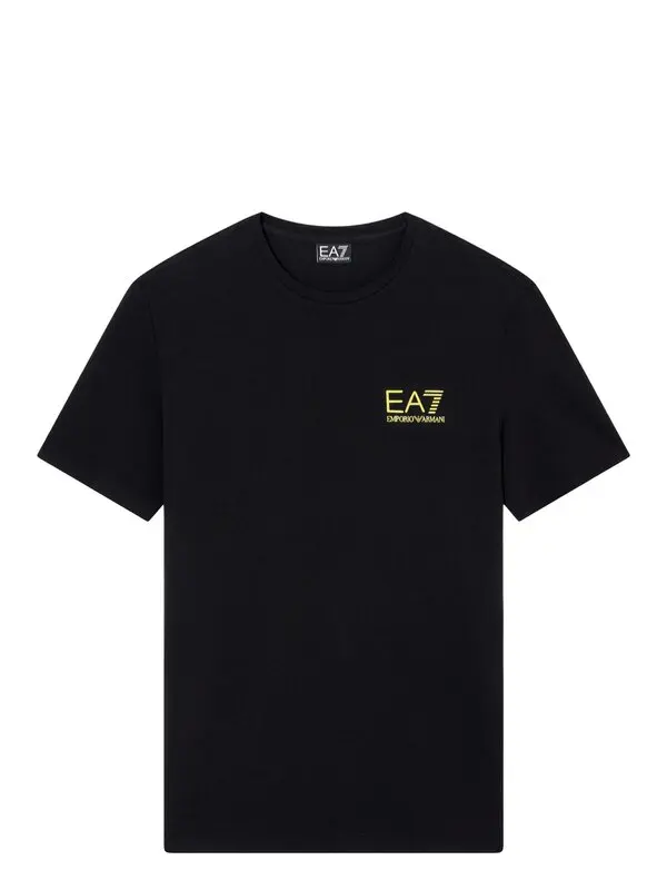 EA7 Logo Printed Crewneck T-shirt - Black