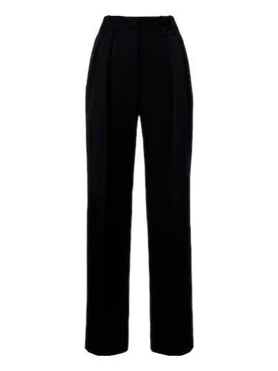 JIL SANDER Wool Wide-leg Pants - Black
