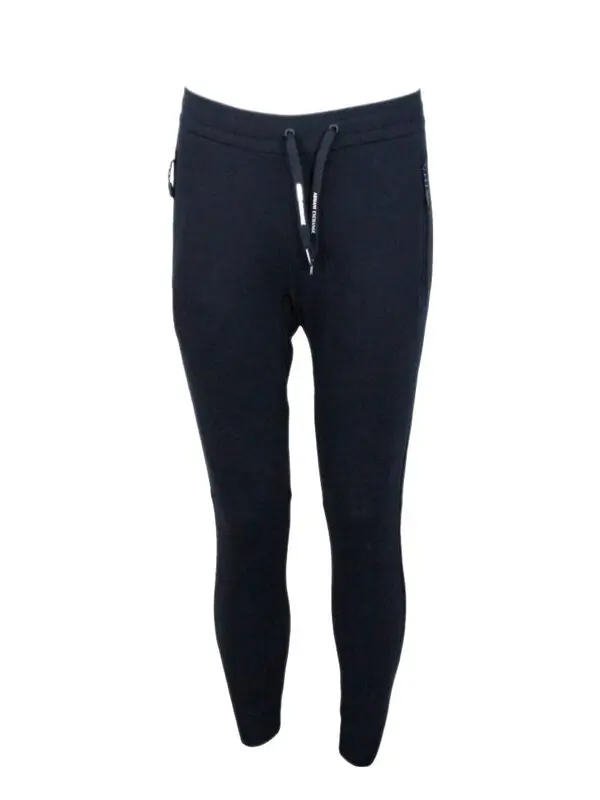 Armani Exchange Logo-printed Drawstring Track Trousers - Black