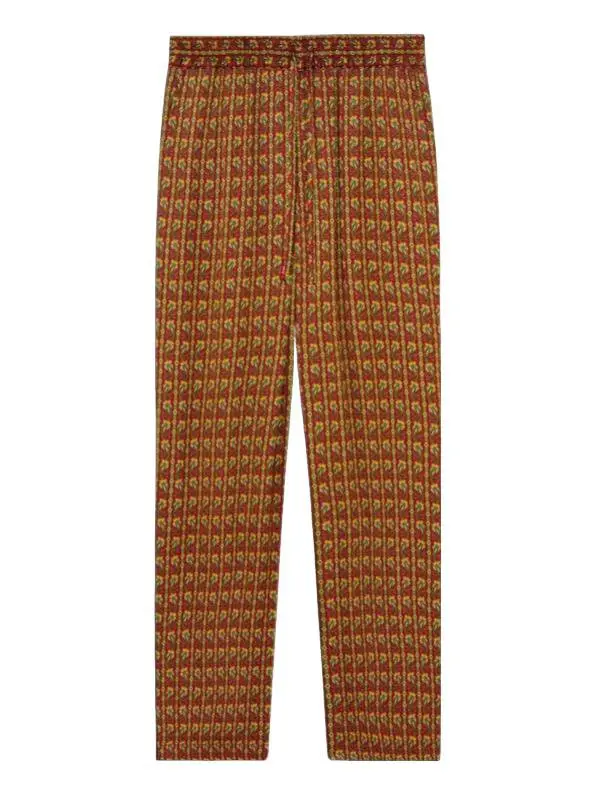 Drole De Monsieur Paisley Printed Straight-leg Trousers - Red