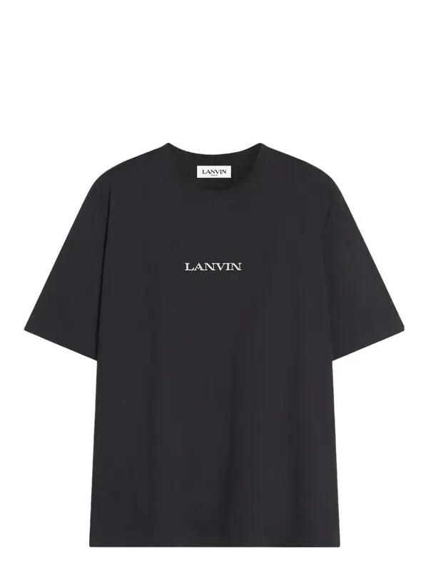 LANVIN Logo Embroidered Classic T-shirt - Black