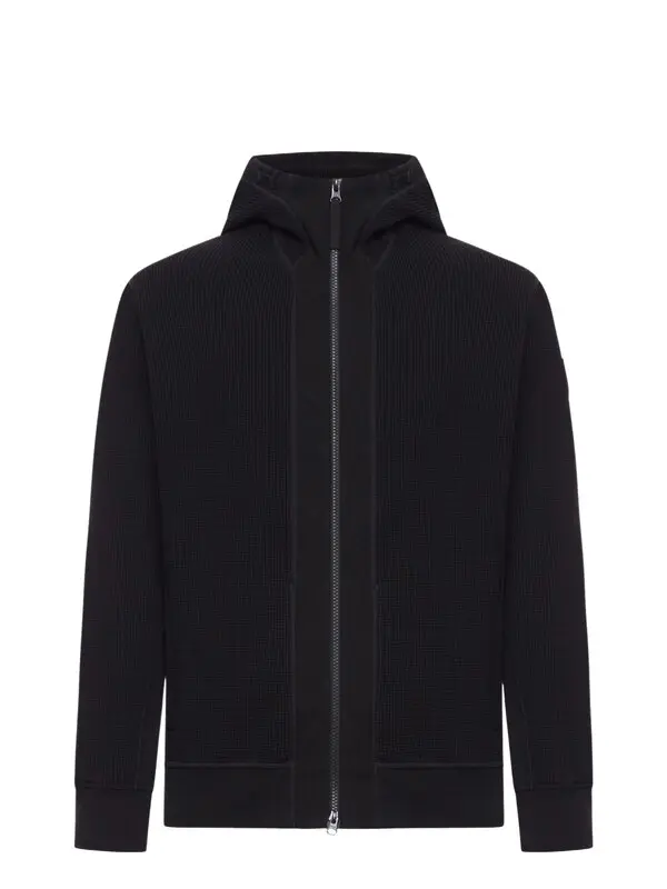 Stone Island Compass Patch Zip-up Hoodie - Black