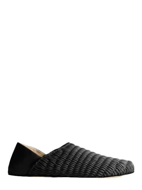 J.W.ANDERSON Slipper Mules In Woven Leather - Black