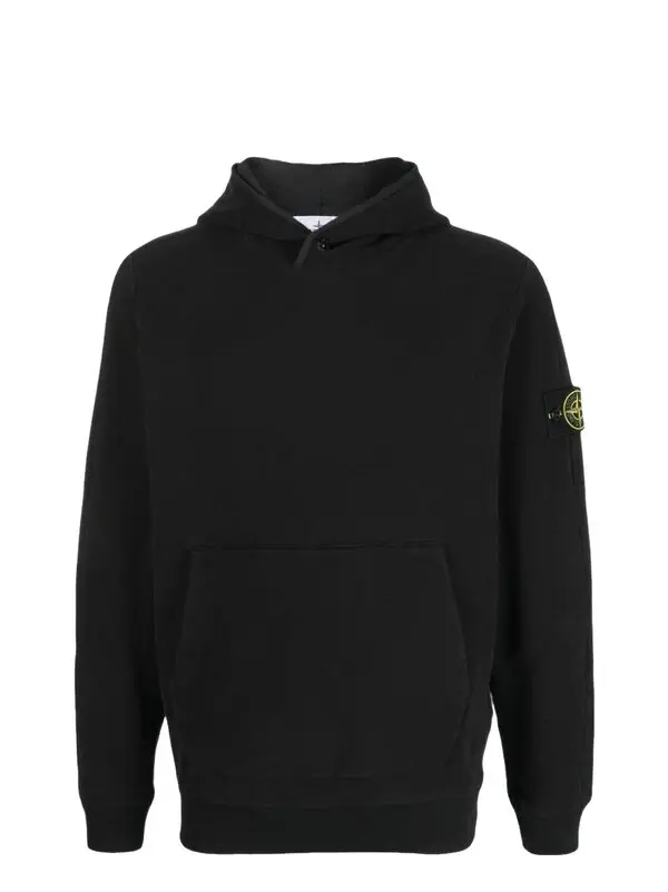Stone Island Compass Badge Hoodie - Black