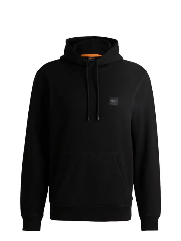 Hugo Boss Boss Logo Patch Drawstring Hoodie - Black