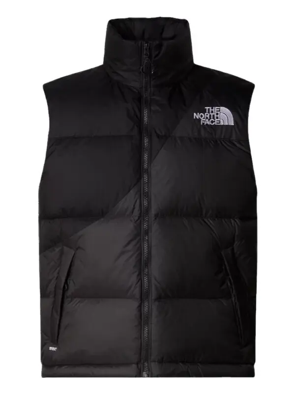 The North Face Logo-embroidered Quilted Down Gilet - Black-bituminous Ash