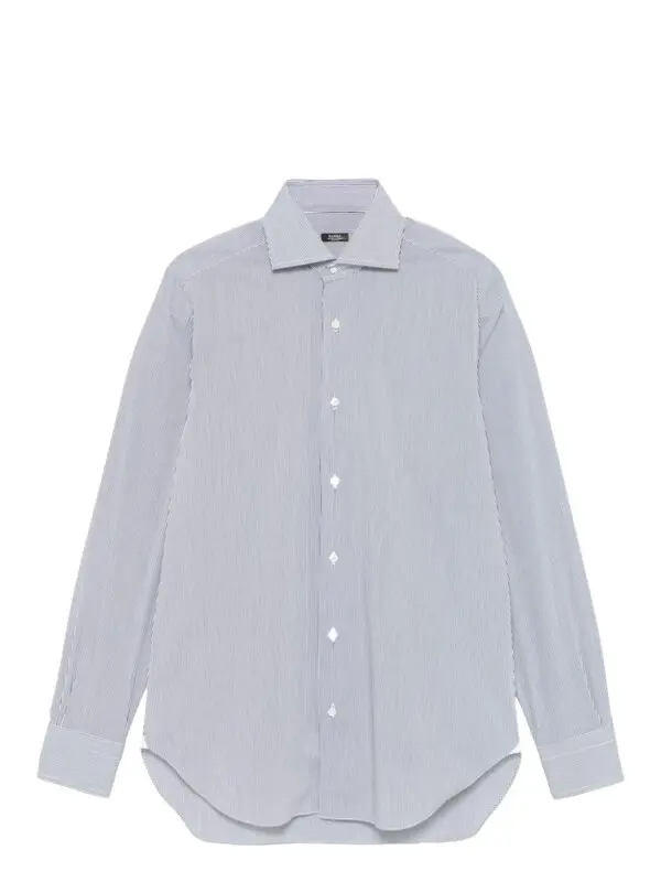 BARBA NAPOLI Printed Striped Shirt - Gray