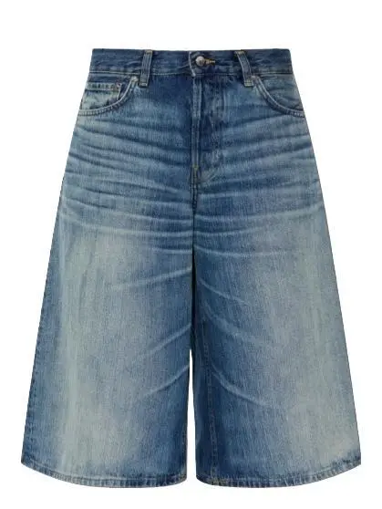 HAIKURE Legacy Long Denim Shorts - Blue