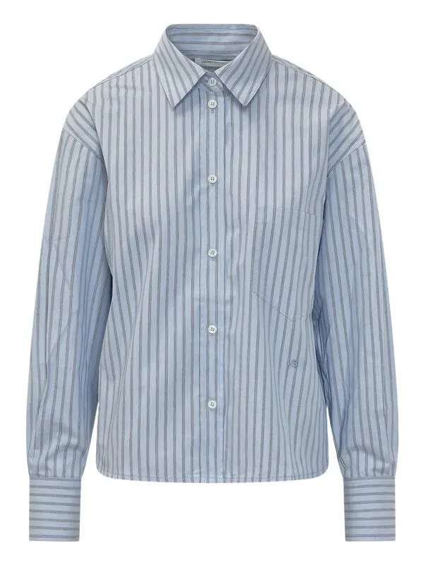 Victoria Beckham Ellys Striped Shirt - Gray