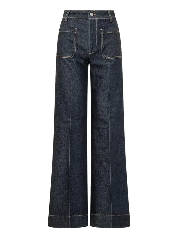 Victoria Beckham Alina Stretch Wide-leg Jeans - Black