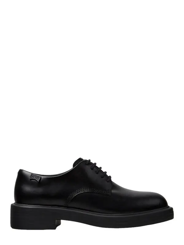 Camper Round Toe Lace Up Derby Shoes - Black
