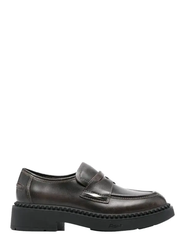 Ash Round-toe Loafers - Black