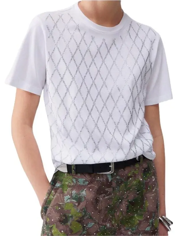 Liu Jo Cotton T-shirt With Ribbed Crew Neck And Short Sleeves - White