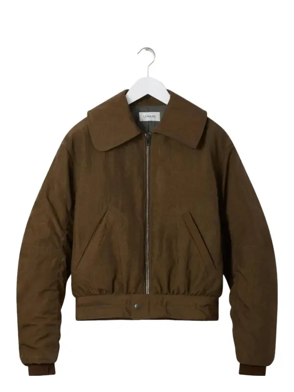 LEMAIRE Quilted Bomber Jacket - Brown