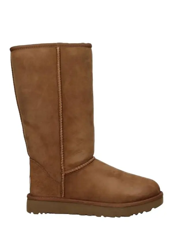 UGG Round Toe Flat Boots - Maroon
