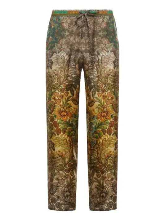 PIERRE-LOUIS MASCIA Aloe Elastic Waist Printed Casual Pants - Botanico
